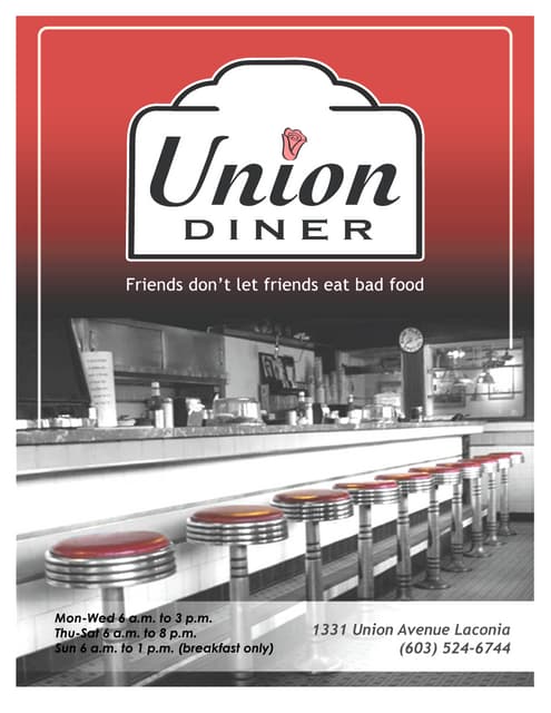 Union Diner Menu | PDF