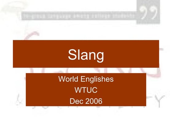Slang | PPT