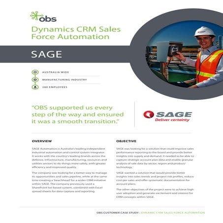 Sage Automation Case Study | PDF