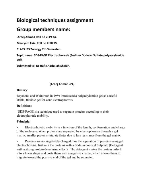 Introduction, Principle, Instrumentation and Applications of SDS-PAGE ...