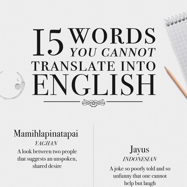 INFOGRAPHIC: 15 words you cannot translate into English | PDF