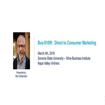 Final ssu direct to consumer seminar spring 2016 v7 | PPTX