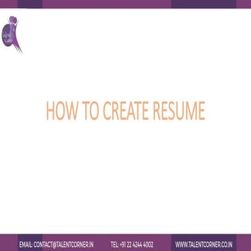 How to create Resume | PPT