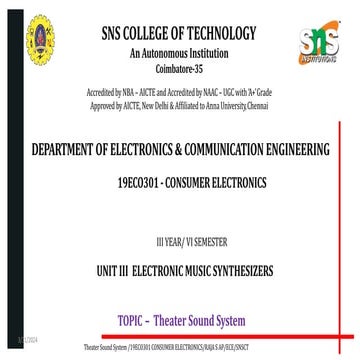 Final - Theater Sound System IN ELECTRONICS | PPT