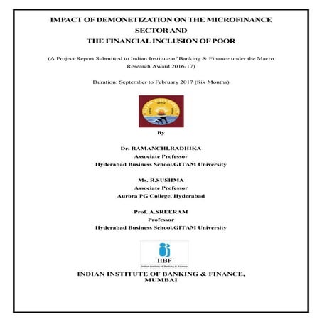 A study on impact of demonitization on middle and lower income class | PDF