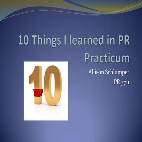 The 10 Most Valuable Things I’Ve Learned In | PPT