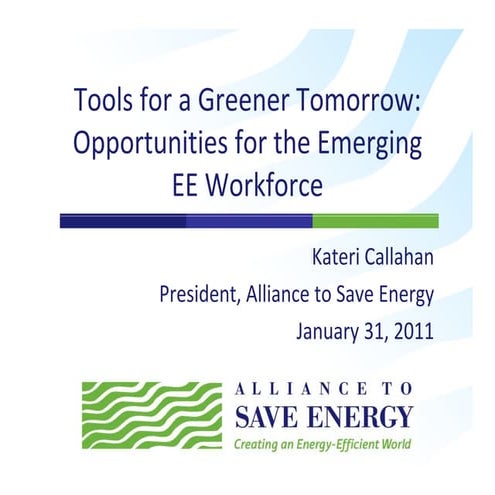 Tools for a Greener Tomorrow: Opportunities for the Emerging EE ...