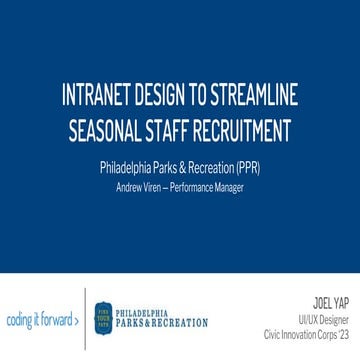 Intranet Design to Streamline Seasonal Staff Recruitment | PPT