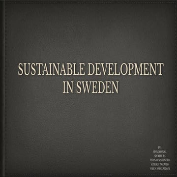 Sustainable Development In Swedan | PDF
