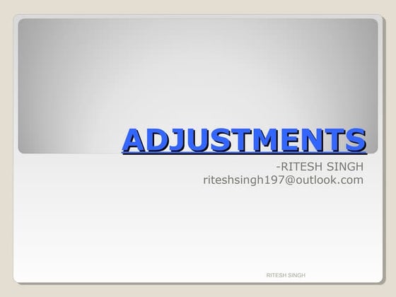 Adjustment in final acc | DOCX | Business Accounting & Finance | Business