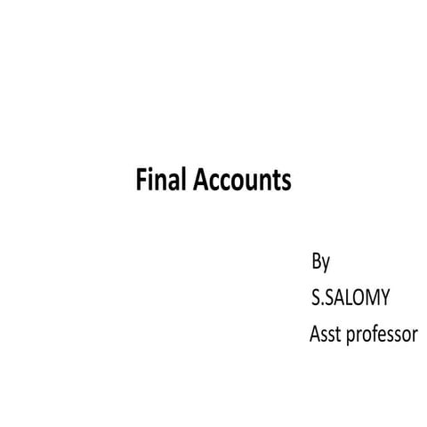 Final accounts | PPTX