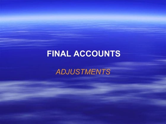 Adjustment in final acc | PDF