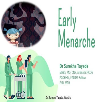 Early menarche by Prof. Surekha Tayade | PPTX