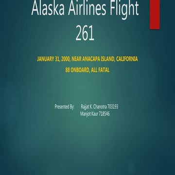alaska airlines flight 261 Crash | PPTX