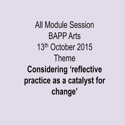 Reflection in and on action | PDF