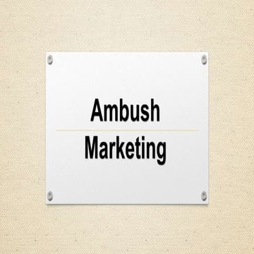 Ambush Marketing | PPT