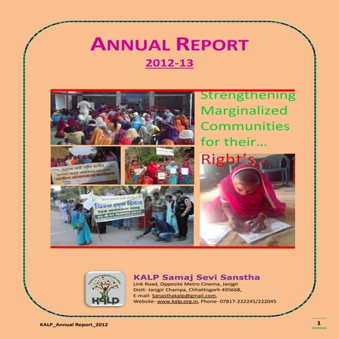Annual Report 12-13_Kalp Samaj Sevi Sanstha | PDF