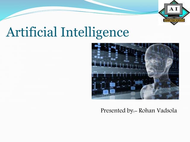 Introduction to Artificial Intelligence and few examples | PDF