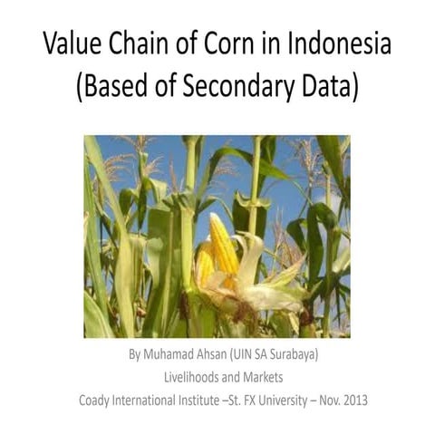 Value Chain of Corn in Indonesia (Based of Secondary Data) | PDF