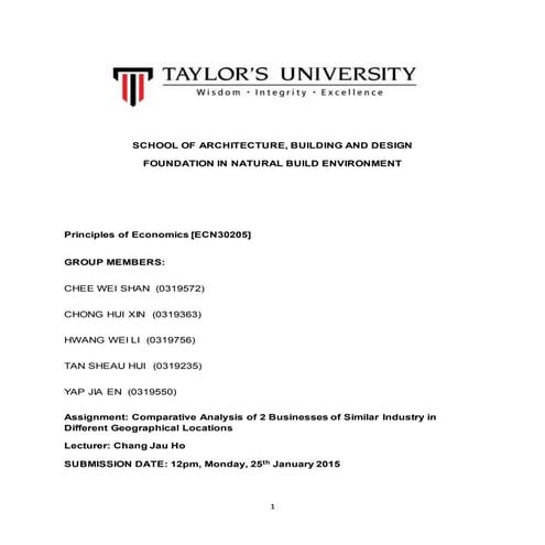 Final assignment principles of economics | DOCX