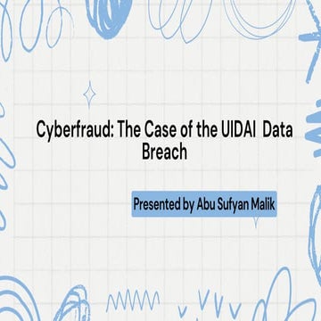 Cyberfraud: The Case of the UIDAI (Unique Identification Authority of ...