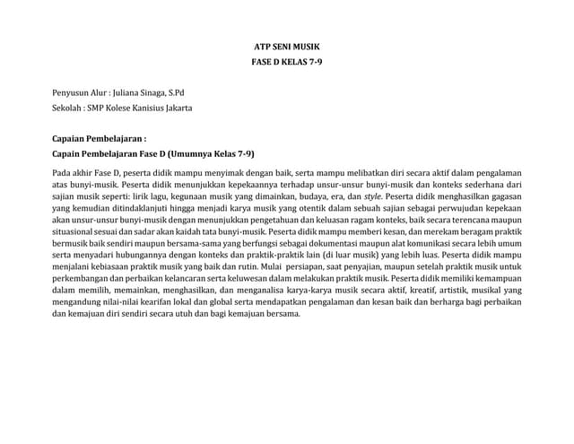 ACP (Analisis Capaian Pembelajaran) Kelas VII Seni Budaya.docx