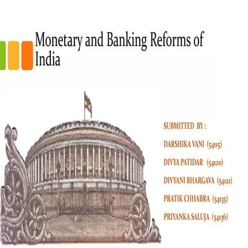 Monetary Policy and Banking Reforms of India (BUSINESS ENVIRONMENT) | PPT