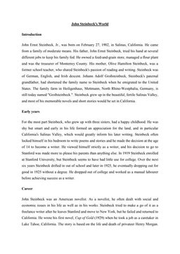 English 1102- Research Presentation-(John Steinbeck)- by Eula Smith | PPT