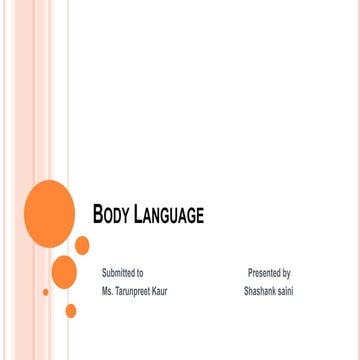 Body language | PPTX | Family and Relationships