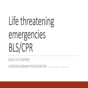 CPR: Cardio Pulmonary Resuscitation | PPTX