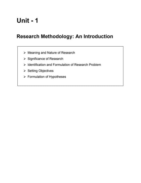 Research methodology theory chapt. 1- kotthari | DOCX