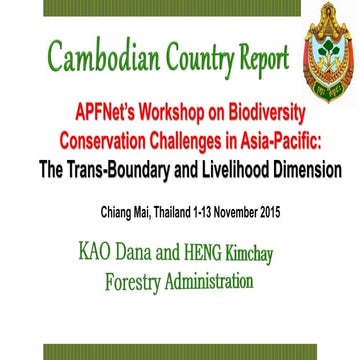 Final cambodian biodiversity.pptx [autosaved] | PPTX | Geography | Science