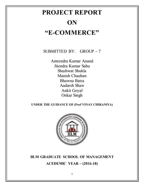 E commerce project report | PDF