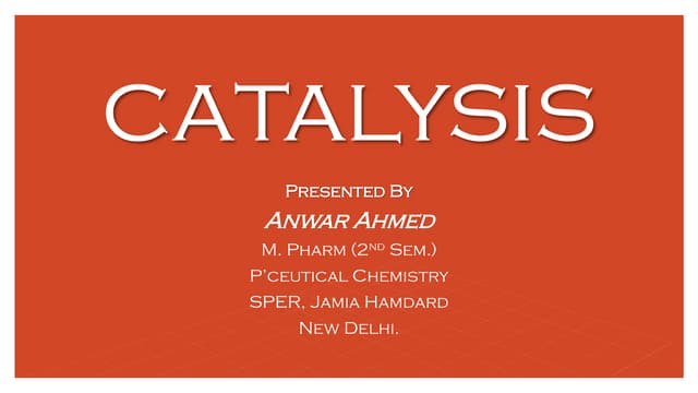 Catalysis Chemistry Project | PDF