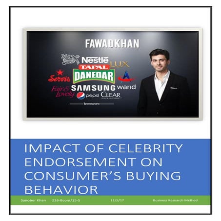 Impact of Celebrity endorsement on Consumer Buying Behaviour | PDF