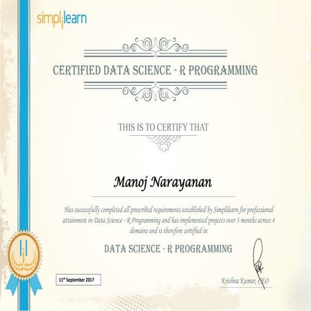 CERTIFIED DATA SCIENCE - R PROGRAMMING | PPT