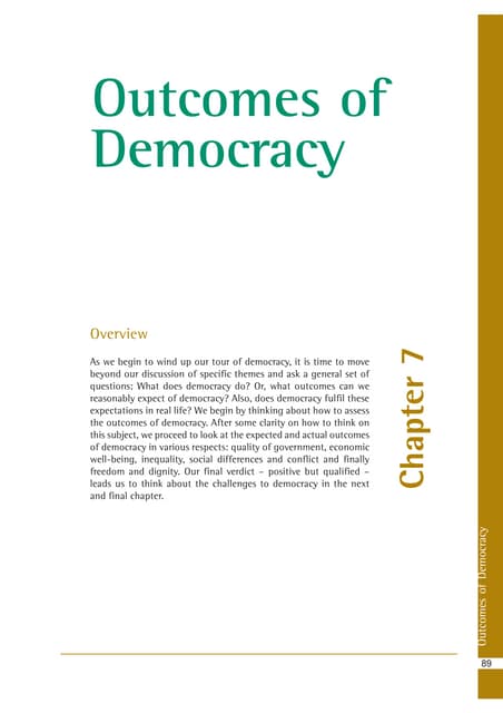 Outcomes Of Democracy | PPTX