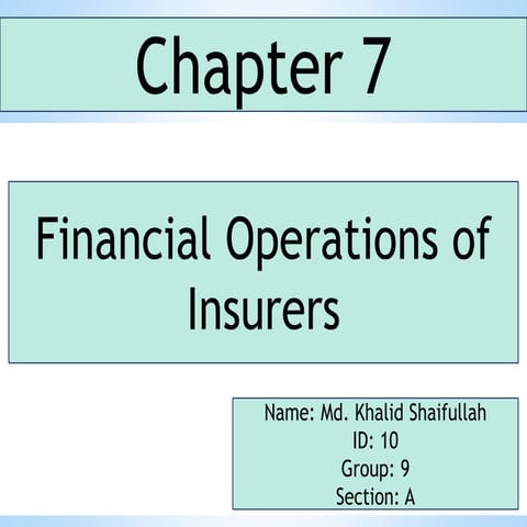 Financial Operations of Insurers | PPTX
