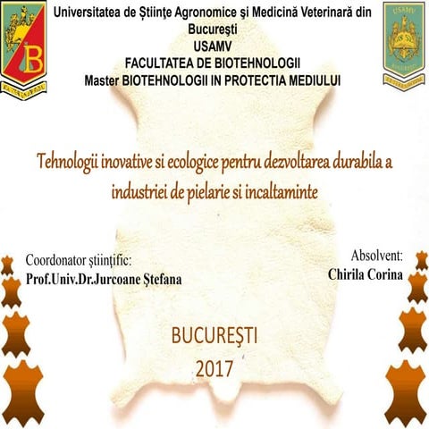 Tehnologii inovative si ecologice pentru dezvoltarea durabila a ...