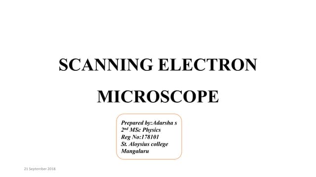 Scanning Electron Microscopy | PPTX