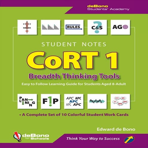 CoRT 1 Breadth Thinking Tools Workbook | PDF