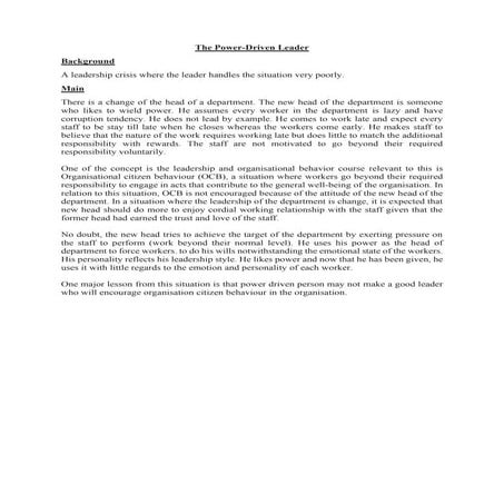 The Power Driven Leader | PDF