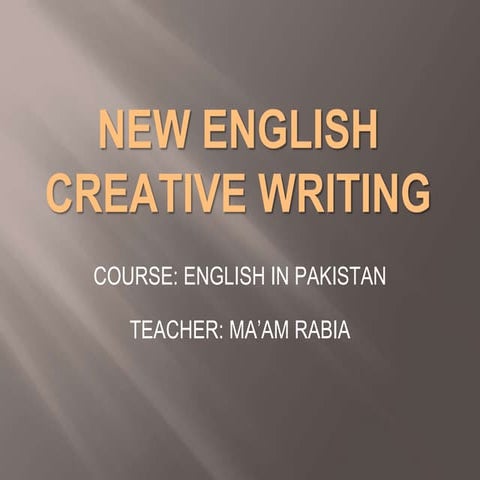 Final creative writing | PPTX