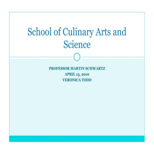 Culinary School Project | PDF