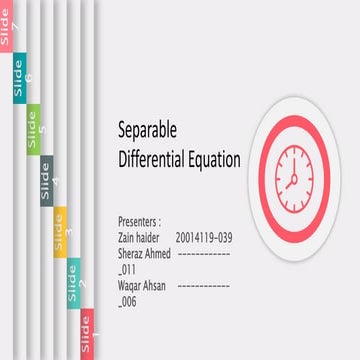 Tutorial 1: Differential equations: Variable Separable | PDF