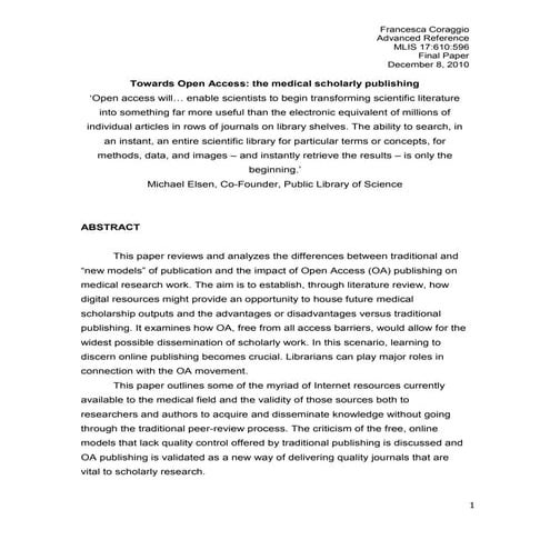 Scholars Towards Open Access | PDF