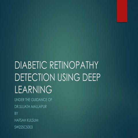 Diabetic Retinopathy using image processing | PPTX