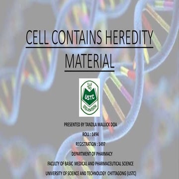 Cell contains heredity material | PPT