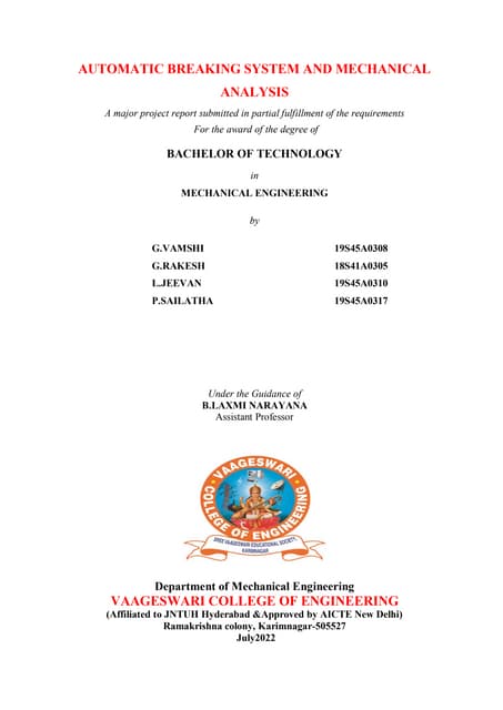 Automatic braking system | PPTX | Radio Control | Hobbies & Interests