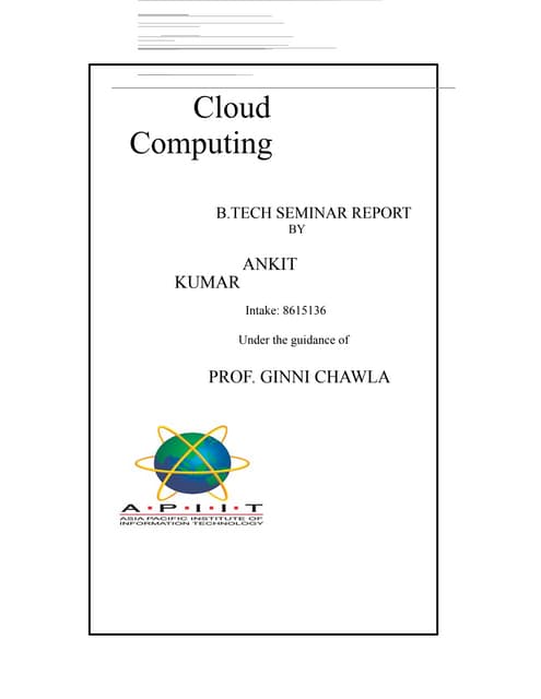 Report on cloud computing by prashant gupta | DOCX
